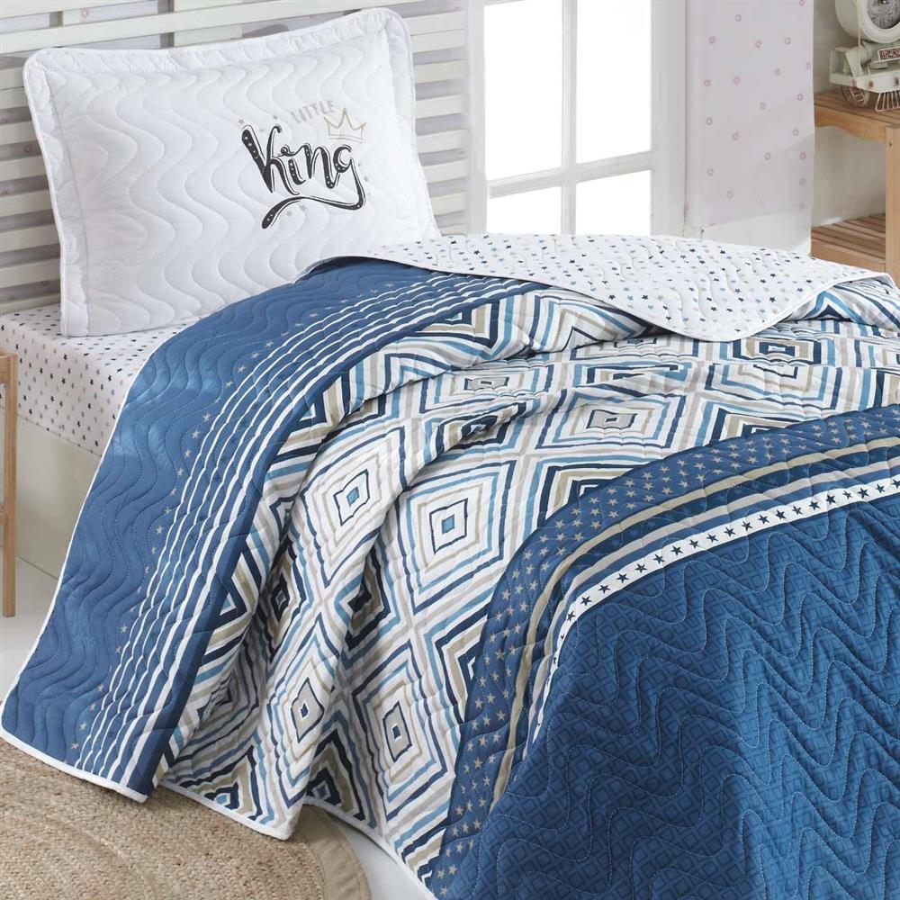 Little King mavi yatak örtüsü takımı - Clasy | Aran Tekstil San. ve Tic ...
