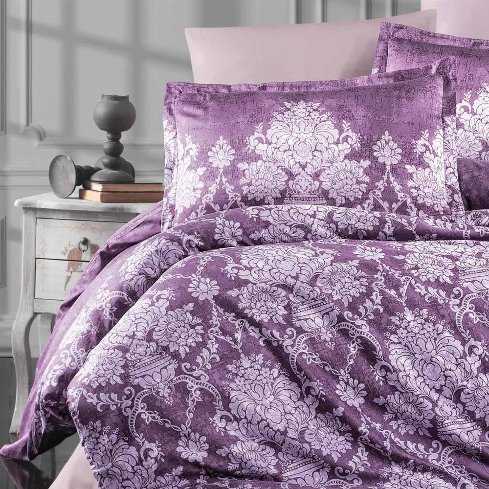 Veroka mor saten nevresim takımı - Clasy | Aran Tekstil San. ve Tic. A.Ş.